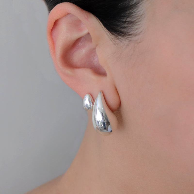 Large Curved Raindrop Studs – Mounir Jewellery