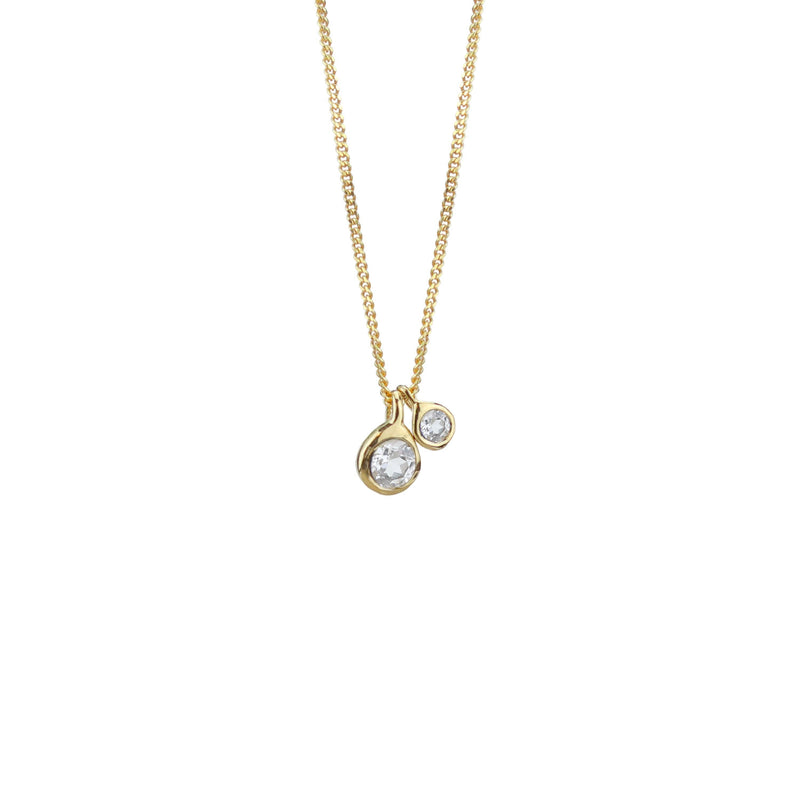 Small Double Gemstone Pendant – Mounir Jewellery