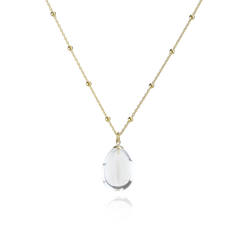 Smooth Rock Crystal Pendant with Satellite Chain – Mounir Jewellery